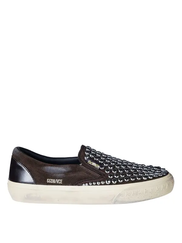 GOLDEN GOOSE Studded Leather Slip-on Sneakers
