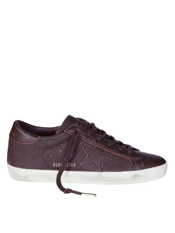 GOLDEN GOOSE Low Top Sneakers With Star Detail - Bordeaux