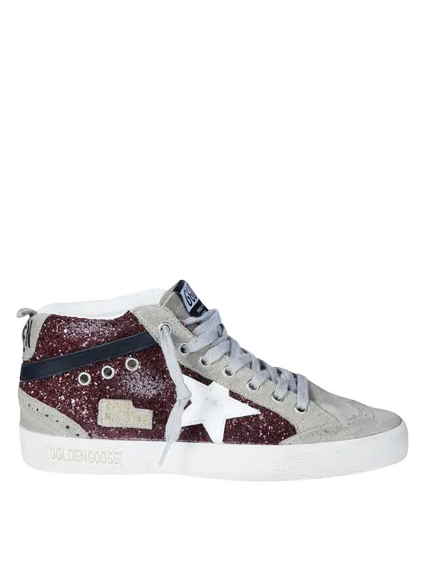 GOLDEN GOOSE Mid Star Glitter Suede Sneakers