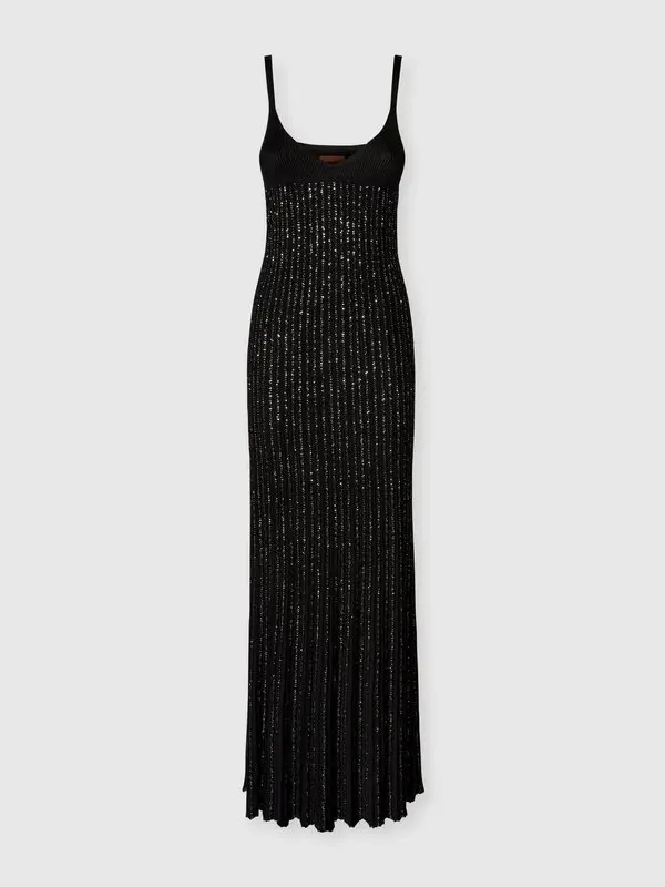 Missoni Sleeveless Mixed Viscose Lamé Gown With Sequins