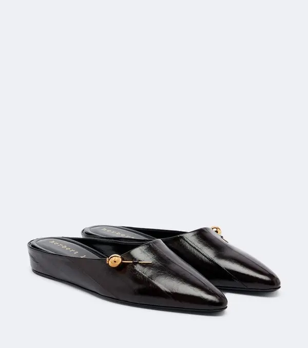 HERBERT LEVINE Sleep On It Leather Mules - Brown