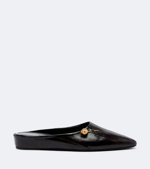 HERBERT LEVINE Sleep On It Leather Mules - Brown
