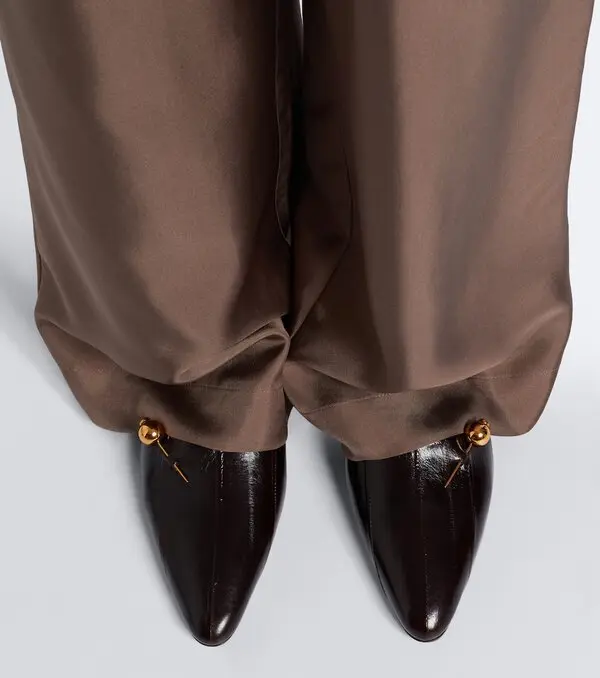 HERBERT LEVINE Sleep On It Leather Mules - Brown