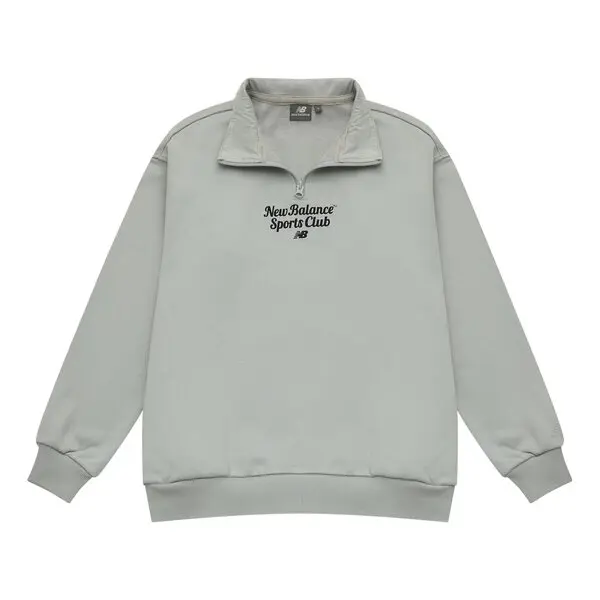 NEW BALANCE Sports Club Quarter Zip Sweatshirt - Grey/black