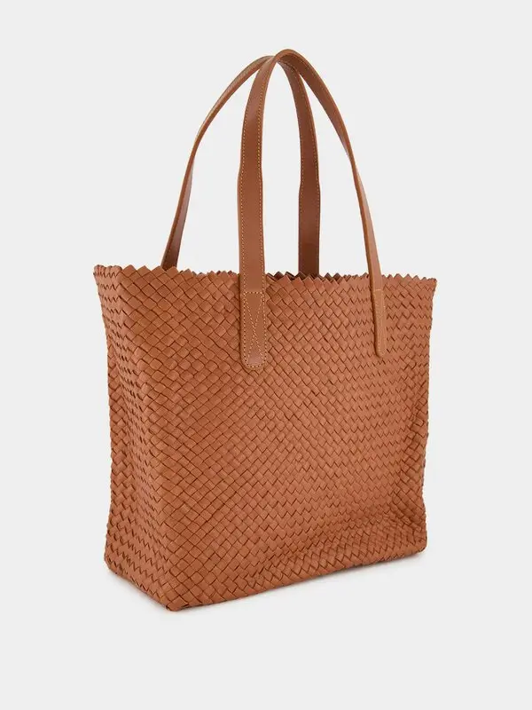 Dragon Diffusion Woven Leather Shoulder Bag