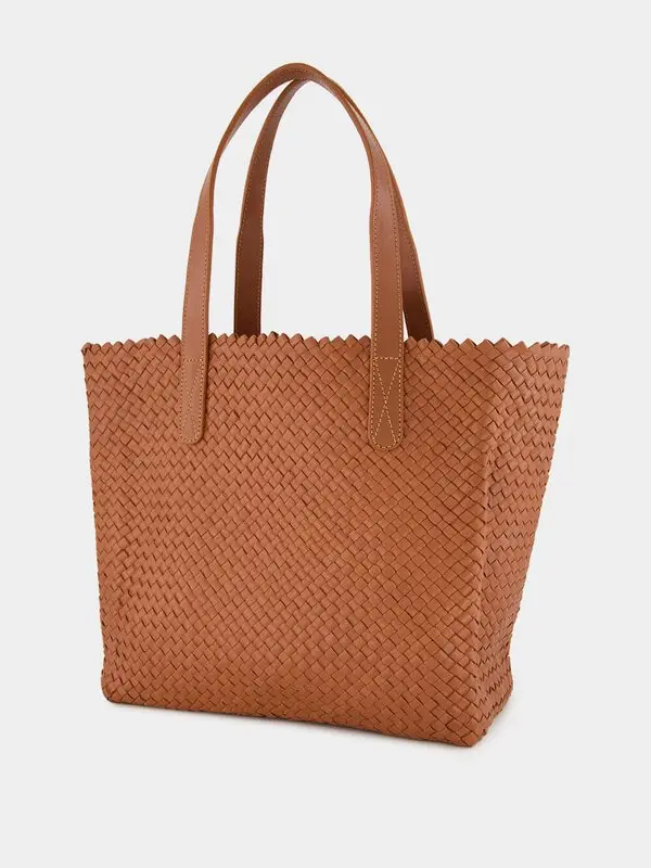 Dragon Diffusion Woven Leather Shoulder Bag