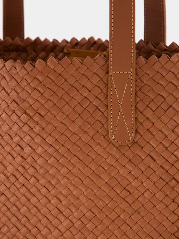 Dragon Diffusion Woven Leather Shoulder Bag