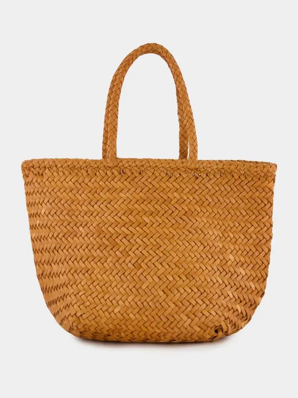 Dragon Diffusion Grace Basket Small Woven Leather Bag - Brown