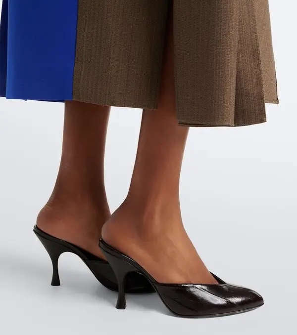 HERBERT LEVINE Pointed Toe Leather Mules