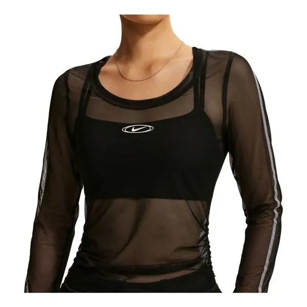 Nike Slim Long Sleeve Sheer T-shirt - Black