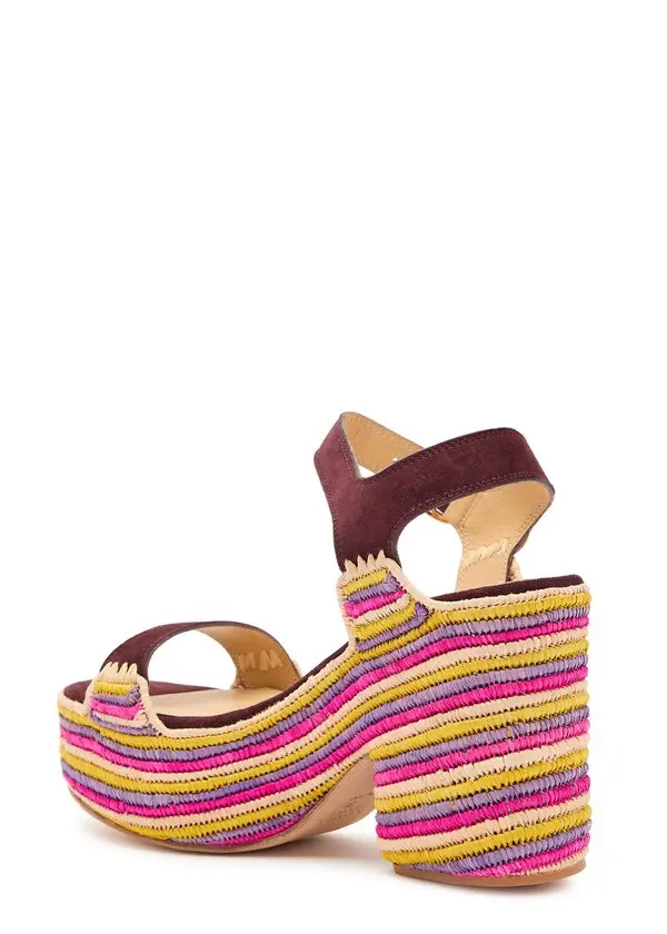 Gabriela Hearst Sardis 100 Striped Raffia Platform Sandals