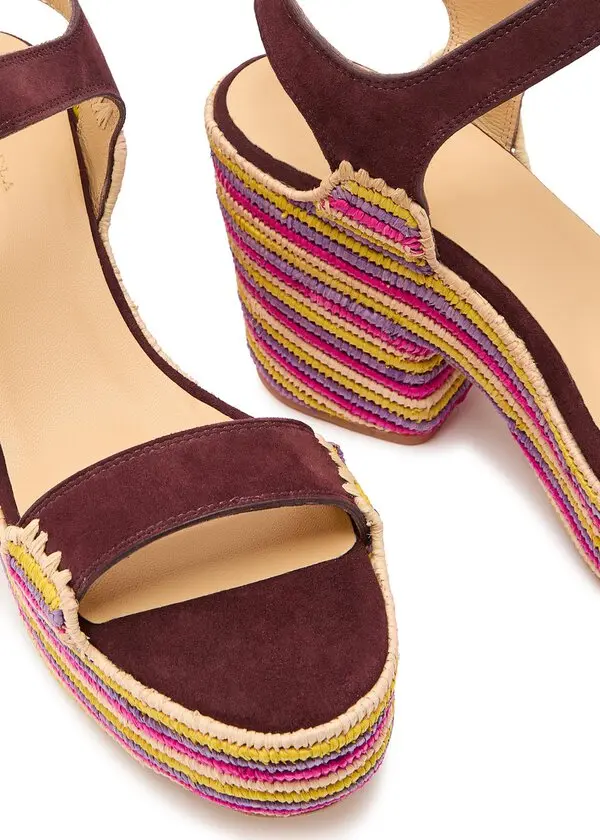 Gabriela Hearst Sardis 100 Striped Raffia Platform Sandals