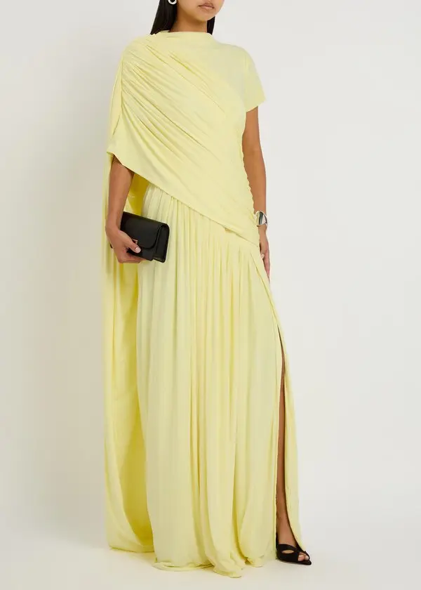 DEME The Sparrow Draped Stretch-jersey Gown