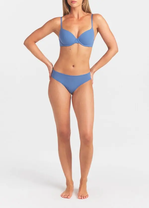 SKIMS Stretch-jersey Thong - Blue