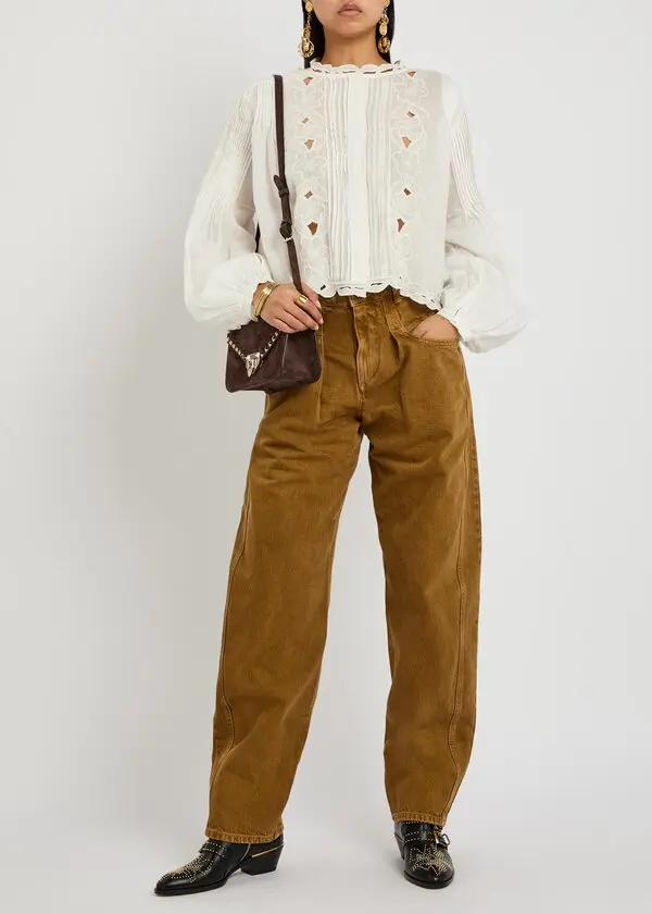 Isabel Marant Étoile Rubra Floral-embroidered Ramie Blouse