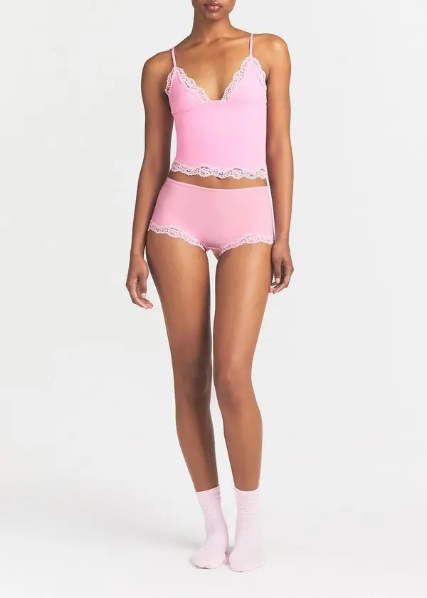 SKIMS Lace-trimmed Camisole And Shorts Set
