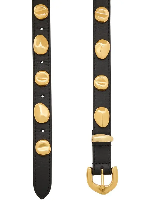 AMANU The Vaal Studded Leather Belt - Black