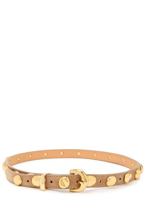 AMANU The Vaal Studded Leather Belt - Sand