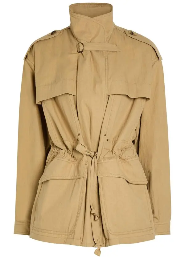 Isabel Marant Étoile Adelys Cotton-blend Gabardine Trench Jacket - Khaki