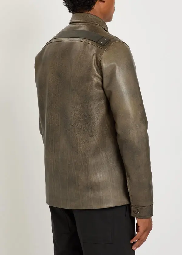 Rick Owens Brad Grained Leather Jacket