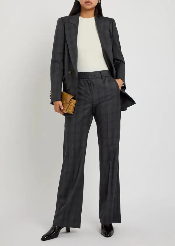 BLAZÉ MILANO Lundy Plaid Wool Trousers