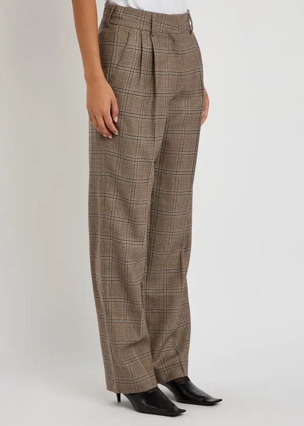 BLAZÉ MILANO Fox Checked Wool Trousers