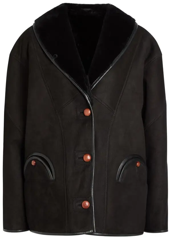 BLAZÉ MILANO Tatoosh Suede And Shearling Coat - Black