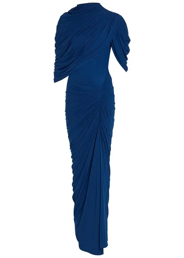 DEME The Beth Draped Stretch-tulle Gown