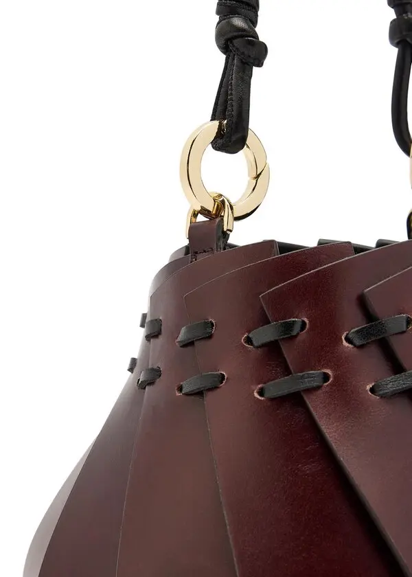 AMANU Mini Burundi Panelled Leather Bucket Bag