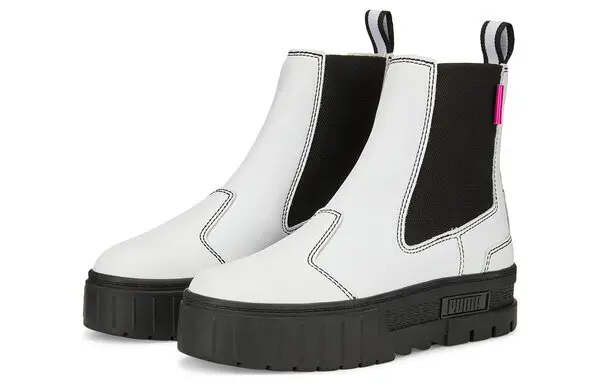 PUMA Mayze Pop Chelsea Boots 'white Black