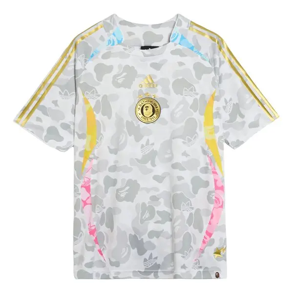 Adidas X Bape Teamgeist T-shirt - White/grey/multi-color