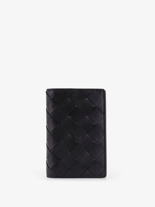 Bottega Veneta Leather Card Holder With Intrecciato Pattern
