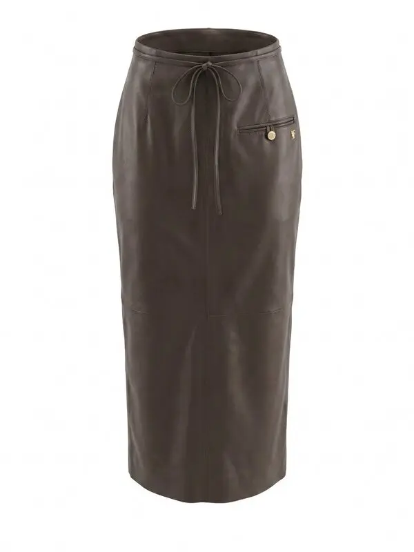 Alberta Ferretti Sheepskin Leather Skirt - Multicolor