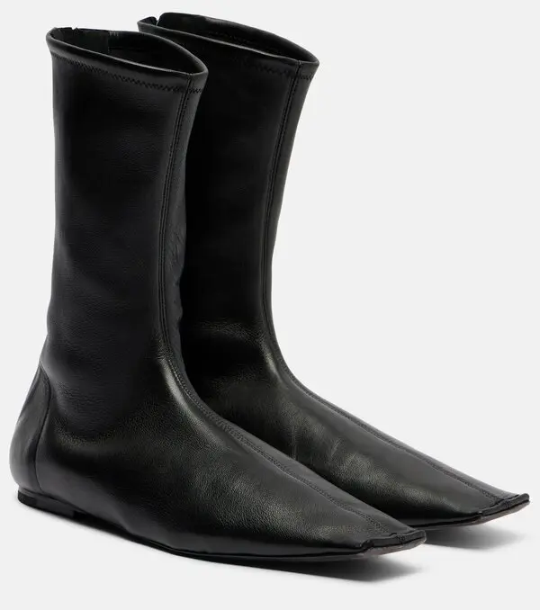 Khaite Marlene Leather Boots - Black