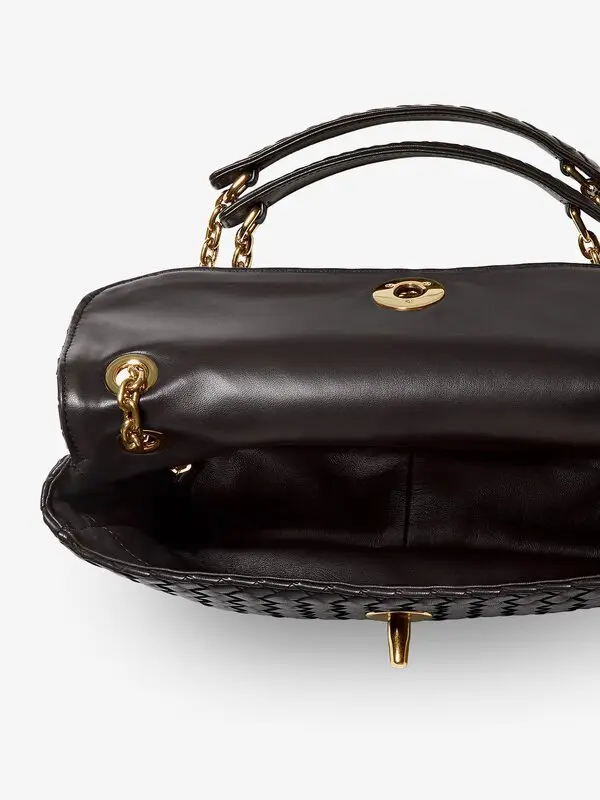 Bottega Veneta Madison Woven Leather Shoulder Bag With Knot Detail - Multicolor