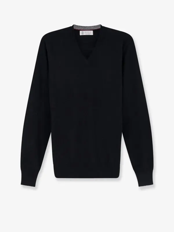 Brunello Cucinelli V-neck Cashmere Sweater - Black