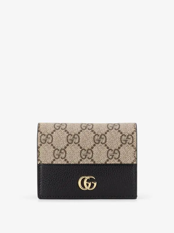 Gucci Mini Leather Wallet And Gg Supreme Fabric - Multicolor