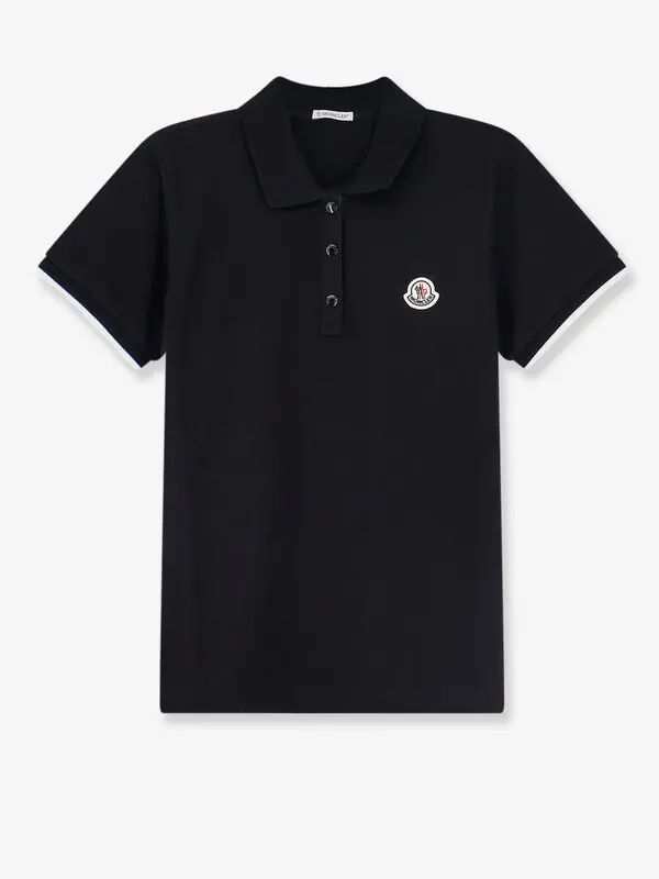 Moncler Cotton Polo Shirt With Logo Patch - Multicolor
