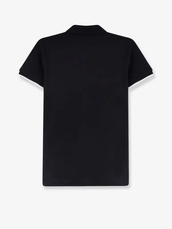 Moncler Cotton Polo Shirt With Logo Patch - Multicolor