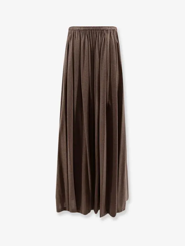 Max Mara Pleated Jersey Long Skirt - Multicolor