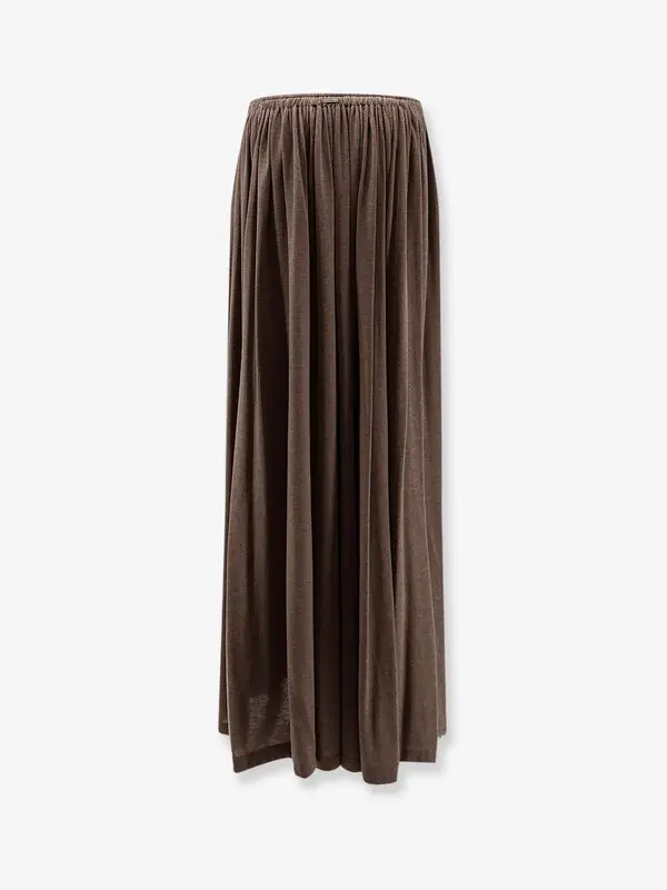 Max Mara Pleated Jersey Long Skirt - Multicolor