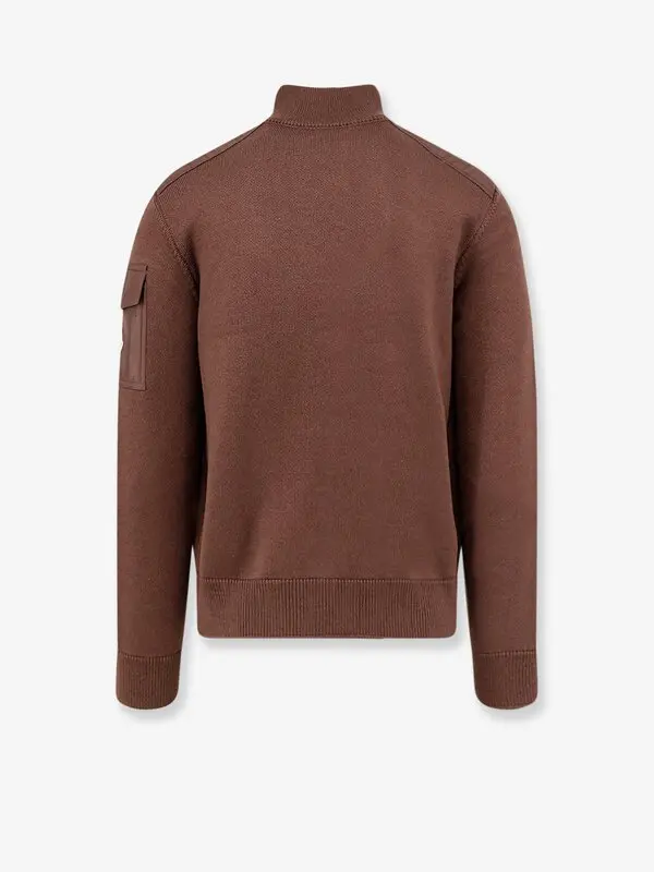 Moncler Virgin Wool Cardigan With Logo Patch