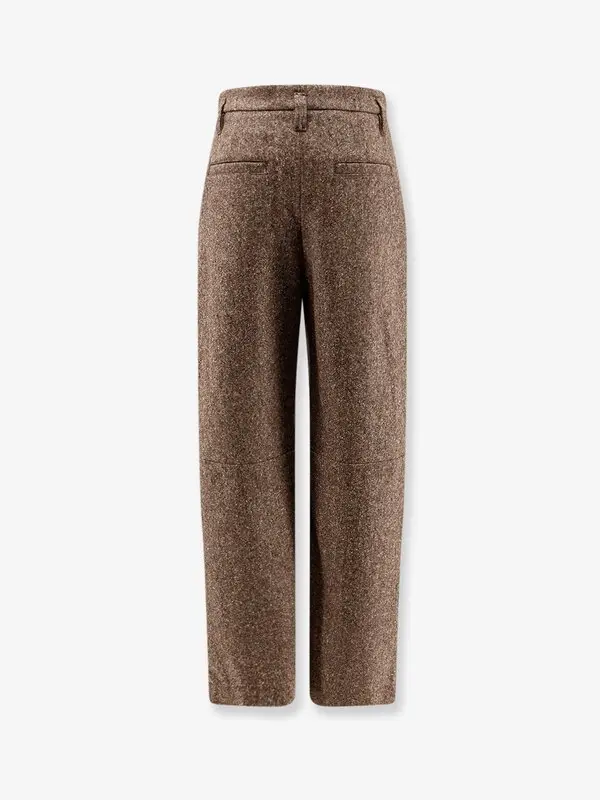 Brunello Cucinelli Melange Wool Blend Trousers - Brown