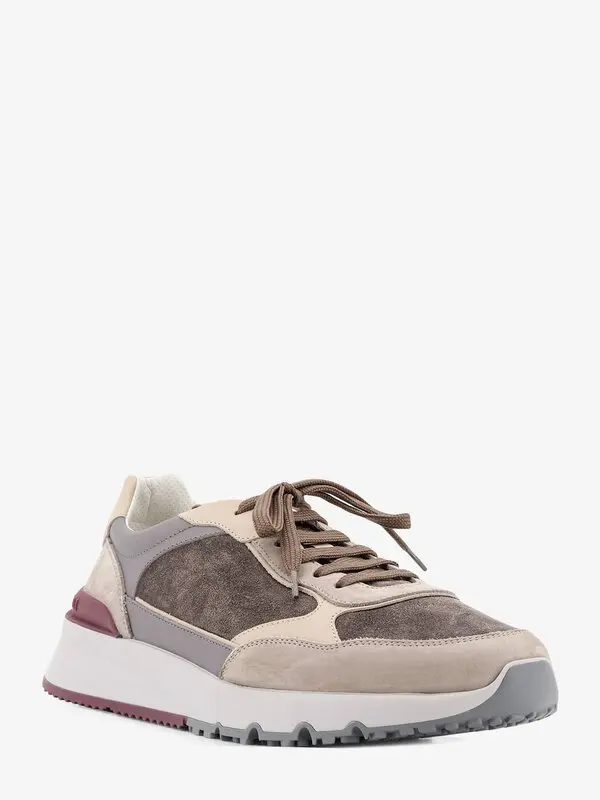 Brunello Cucinelli Suede And Leather Trimmed Sneakers