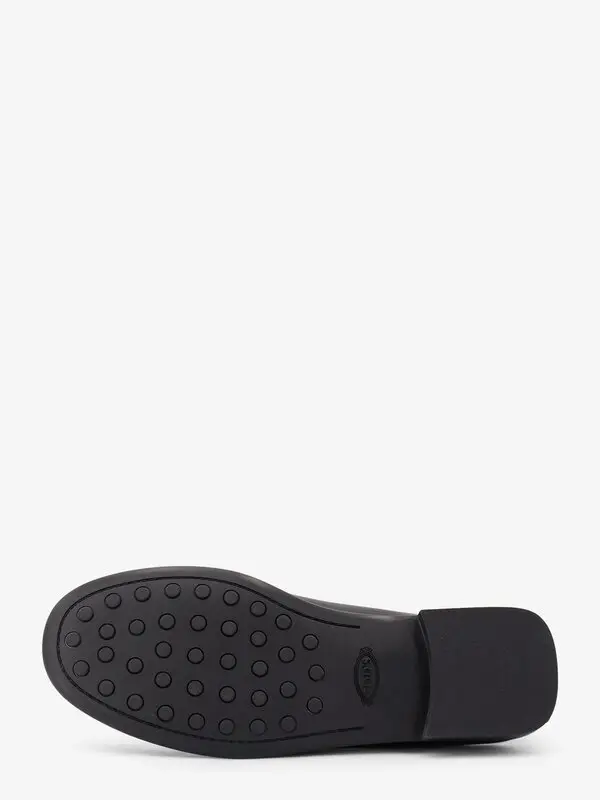 TOD'S Black Leather Loafers With Gommini Detail - Multicolor