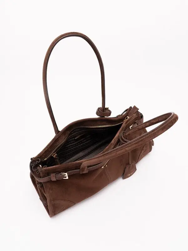 Prada Bonnie Medium Suede Bag - Multicolor
