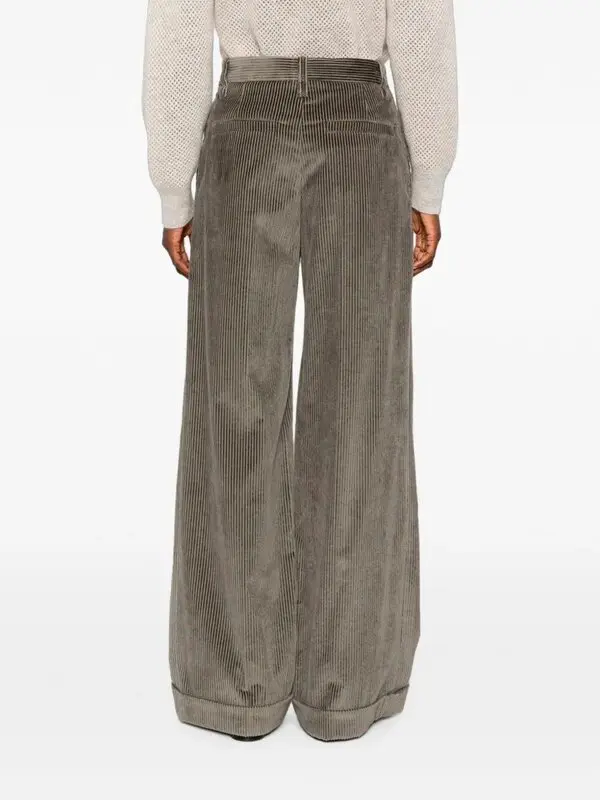 Brunello Cucinelli Cotton Wide-leg Pants - Multicolor