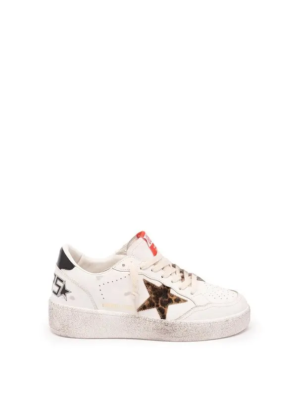 GOLDEN GOOSE Ball Star Sneakers Calf Leather Made In Italy - Multicolor