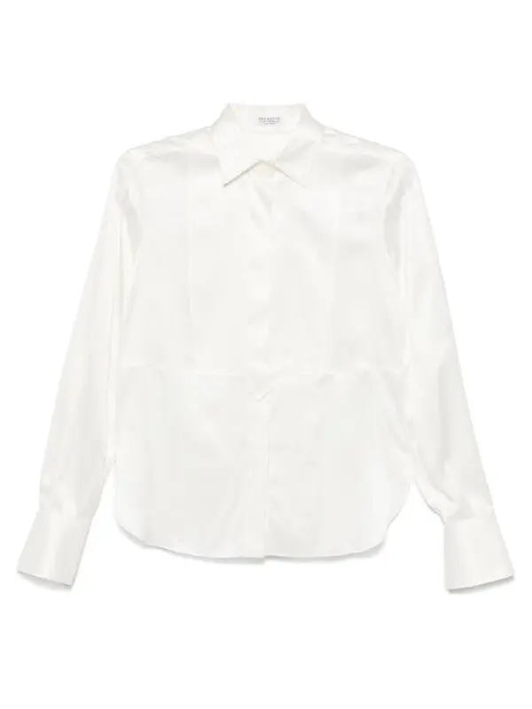 Brunello Cucinelli Satin Shirt With Monili