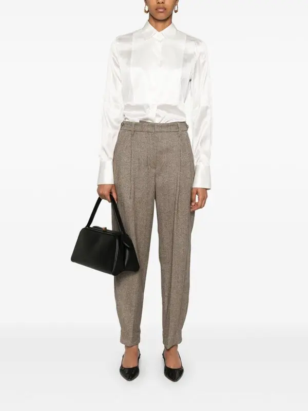 Brunello Cucinelli Satin Shirt With Monili